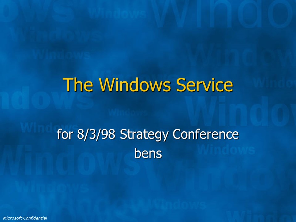 Before Slack and Teams: The Windows Service (1998) – Ben Slivka